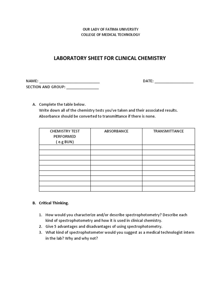 Clinical Chemistry Lab Guide | PDF