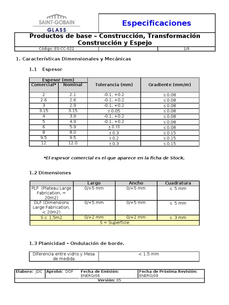 Especificaciones de Planilux México | PDF | Manualidades | Materiales ...
