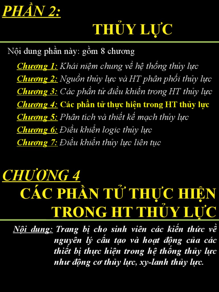 Phan 2 - Chuong 4 - Cac Phan Tu Thuc Hien Trong HT Thuy Luc | PDF
