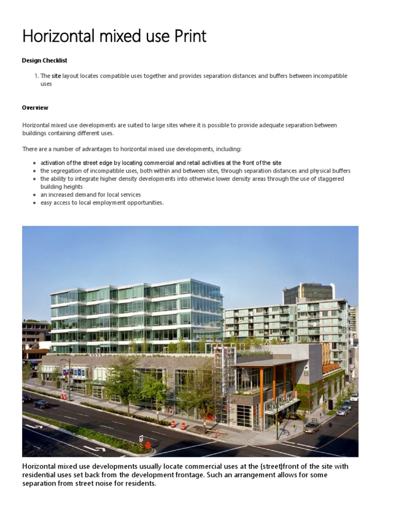 Horizontal Mixed Use Development Guide | PDF