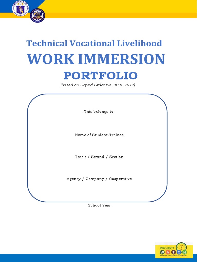 IMMERSION PORTFOLIO.1 With Header and Footer TVL 2 1 3 | PDF | Job ...