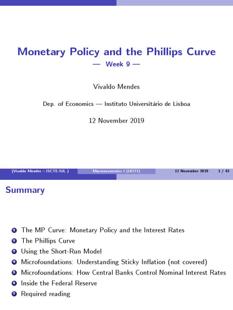 Chapter 12. Monetary Policy and The Phillips Curve | PDF | Macroeconomics | Phillips Curve