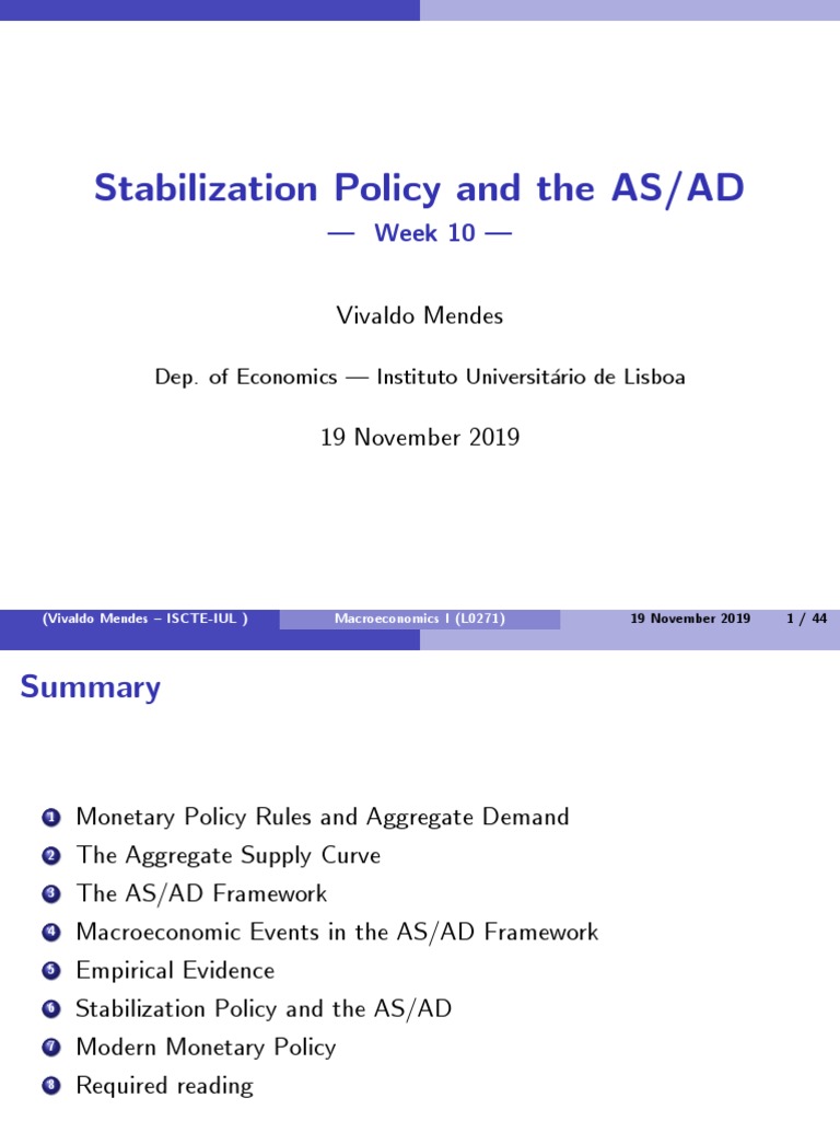 Chapter 13. Stabilization Policy and The AS - AD | PDF | Macroeconomics ...