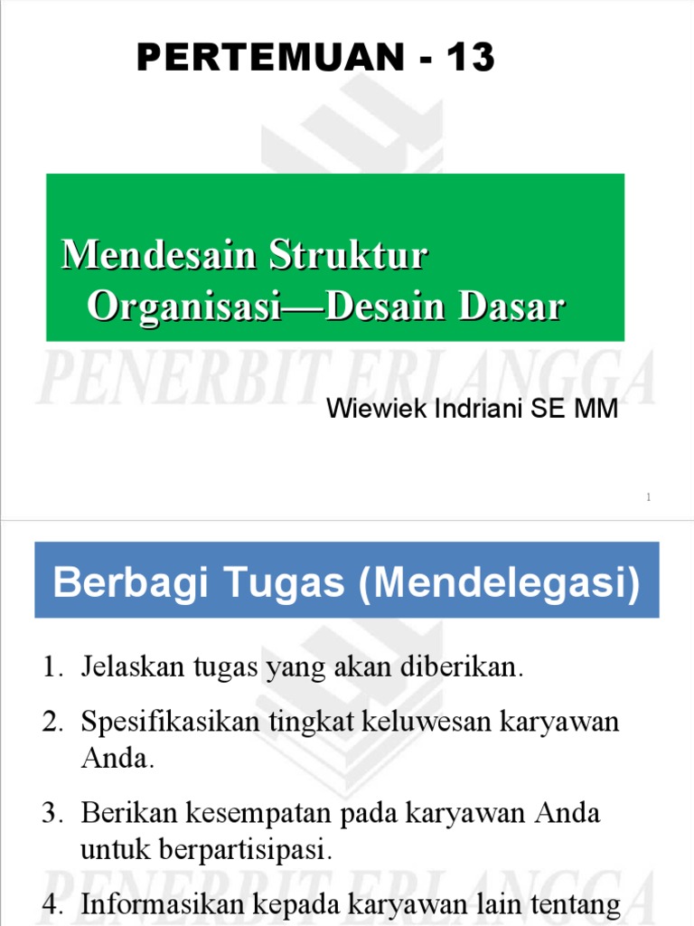 Pertemuan 13 - Mendesain Struktur Organisasi-Desain Dasar | PDF ...