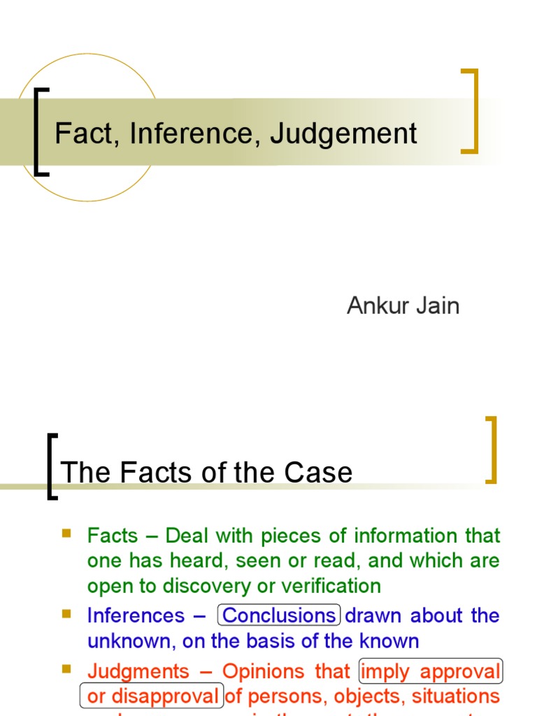 Facts, Inferences, and Judgments Explained | PDF | Inference | Laboratories