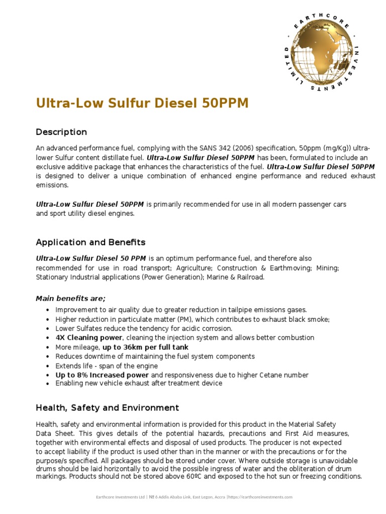 Ago 50ppm | PDF | Exhaust Gas | Diesel Fuel