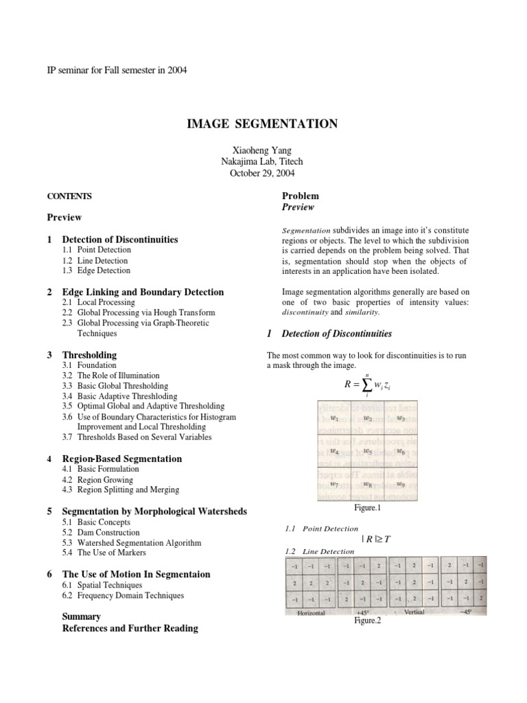 Image Segmentation | PDF | Teaching Methods & Materials