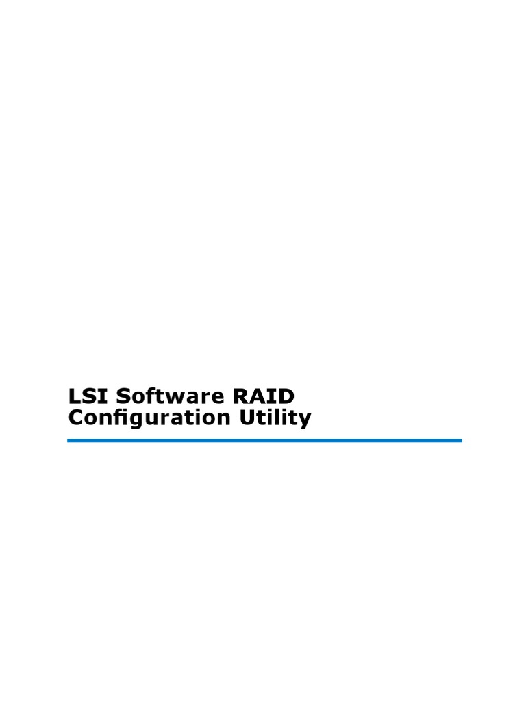 E8581 Lsi Software Raid Configuration Utility For Web Pdf Bios Computer Data 