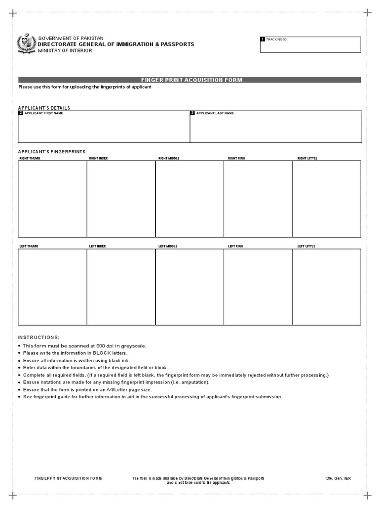 Fingerprints Form | PDF