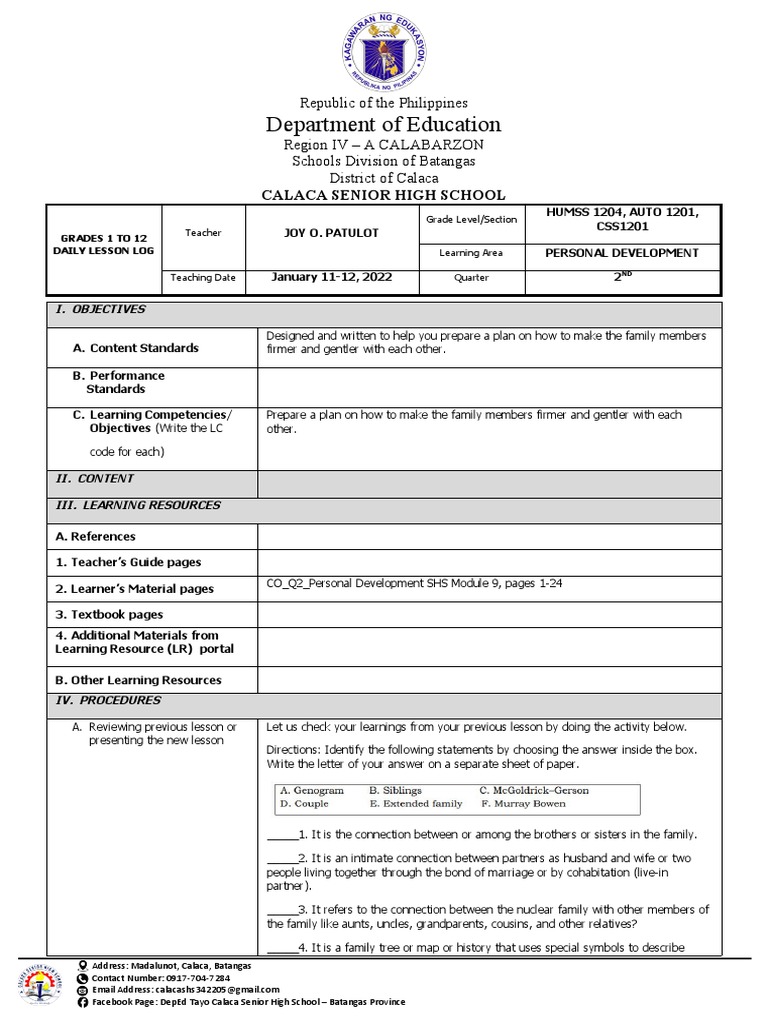 DLL Perdev Firm and Gentle | PDF | Family | Sibling