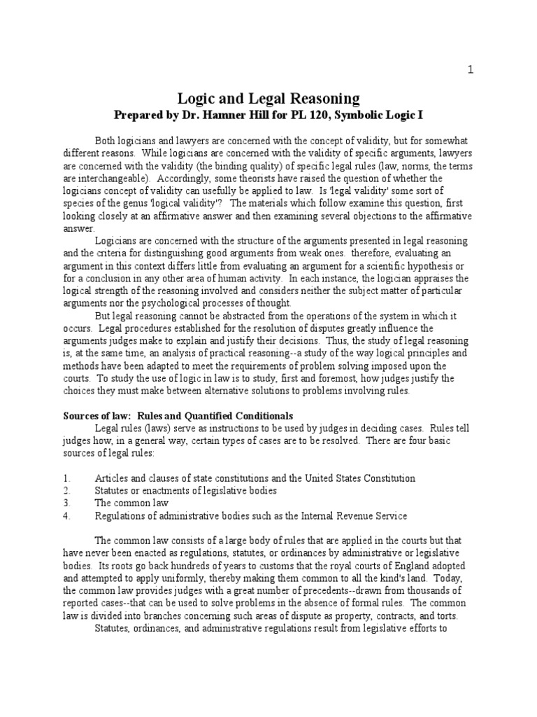 Logic and Law | PDF | Logic | Argument