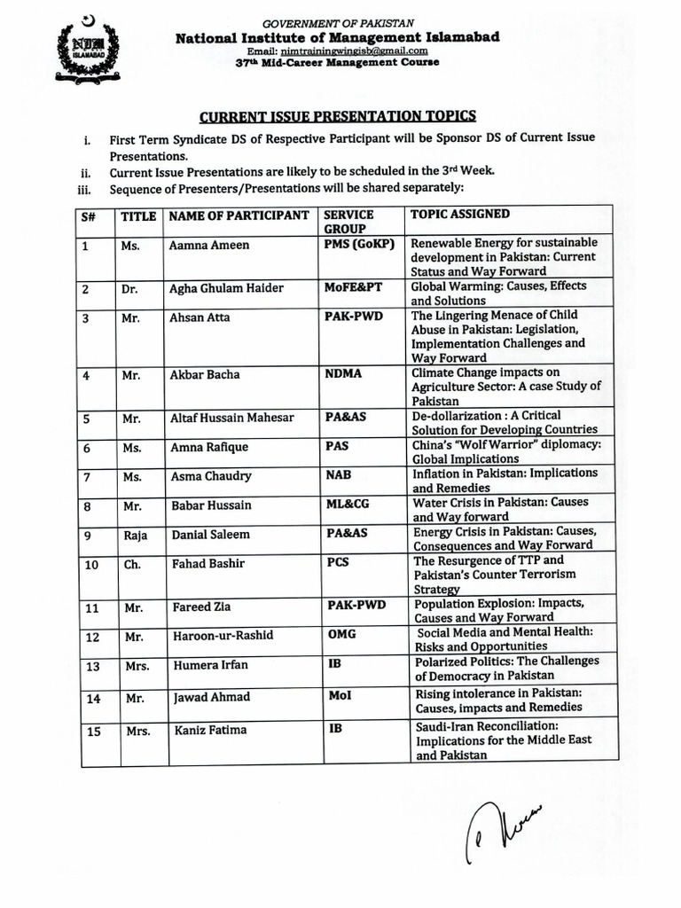 Current Issue Presentation Topics 37th MCMC | PDF