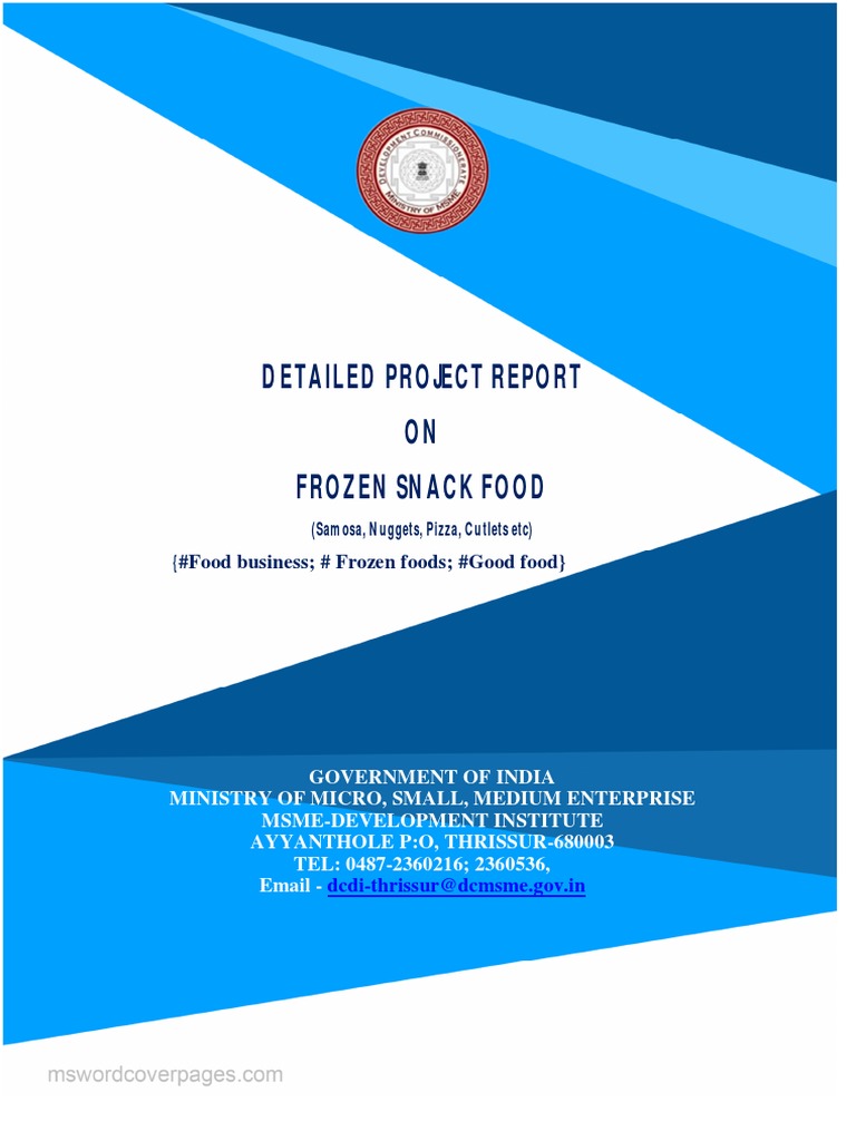 DPR - Frozen Snack Food | PDF | Indian Cuisine | Food And Drink
