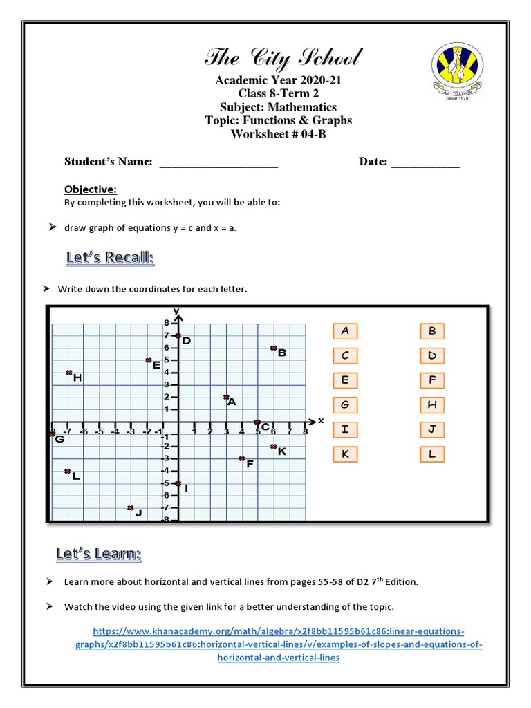 Class 8 Math Worksheet 04-B | PDF | Cartesian Coordinate System ...