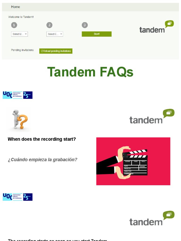 Tandem FAQs English Spanish | PDF