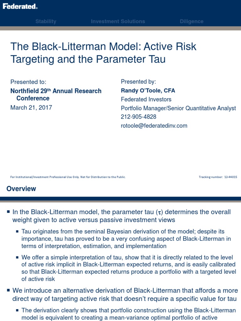Black Litterman | PDF | Modern Portfolio Theory | Least Squares