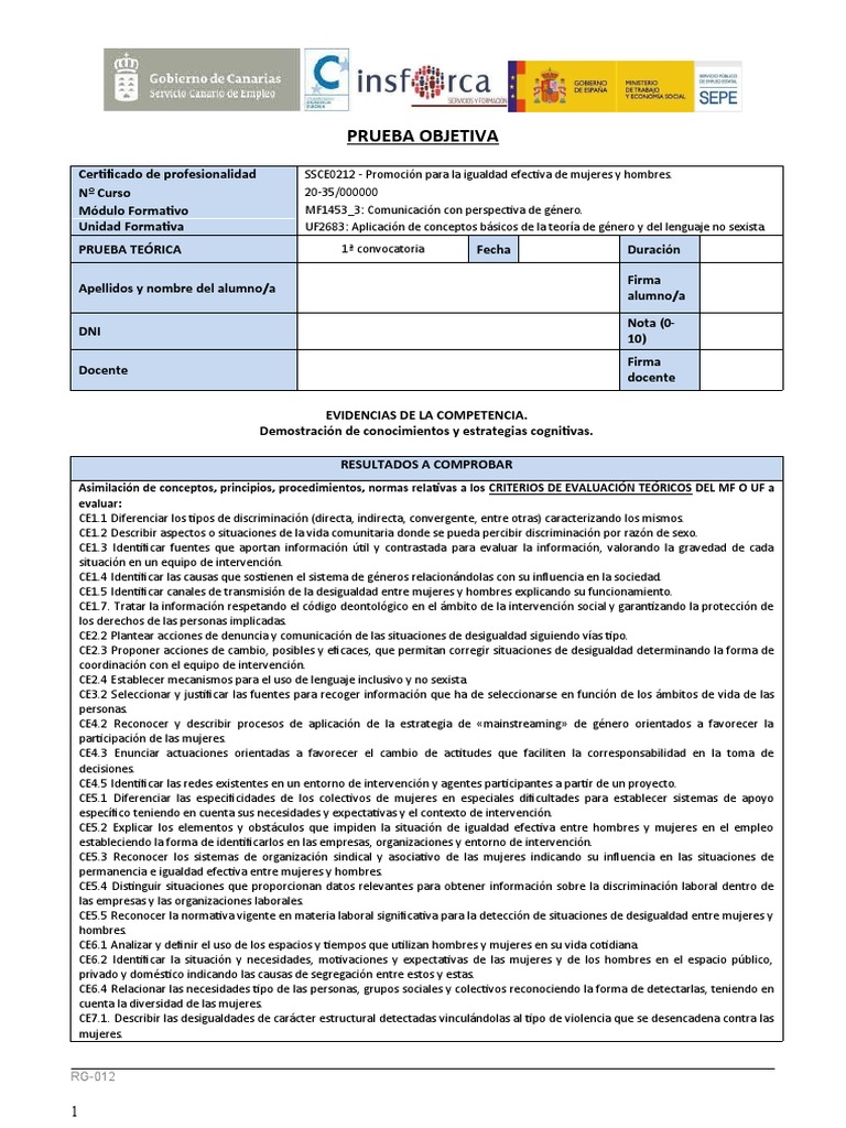 Corrector 0 - Modelo PT 1 Conv | PDF | Desigualdad social | Discriminación y relaciones raciales