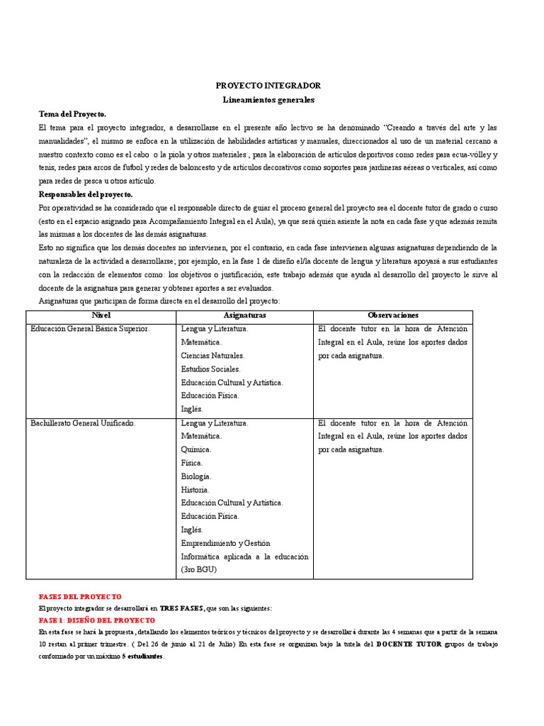 Proyecto Integrador Fase 1 | Descargar gratis PDF | Maestros ...
