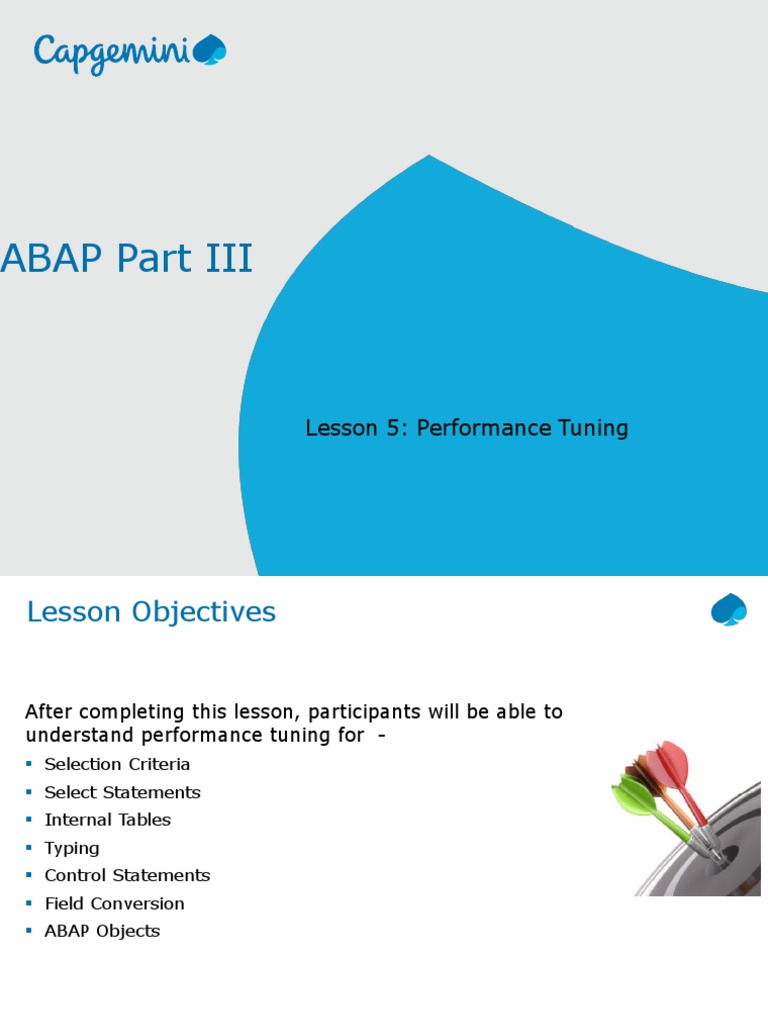 ClassBook-Lessons-ABAP Part III Lesson5 - Performance Tuning | PDF | Databases | Database Index