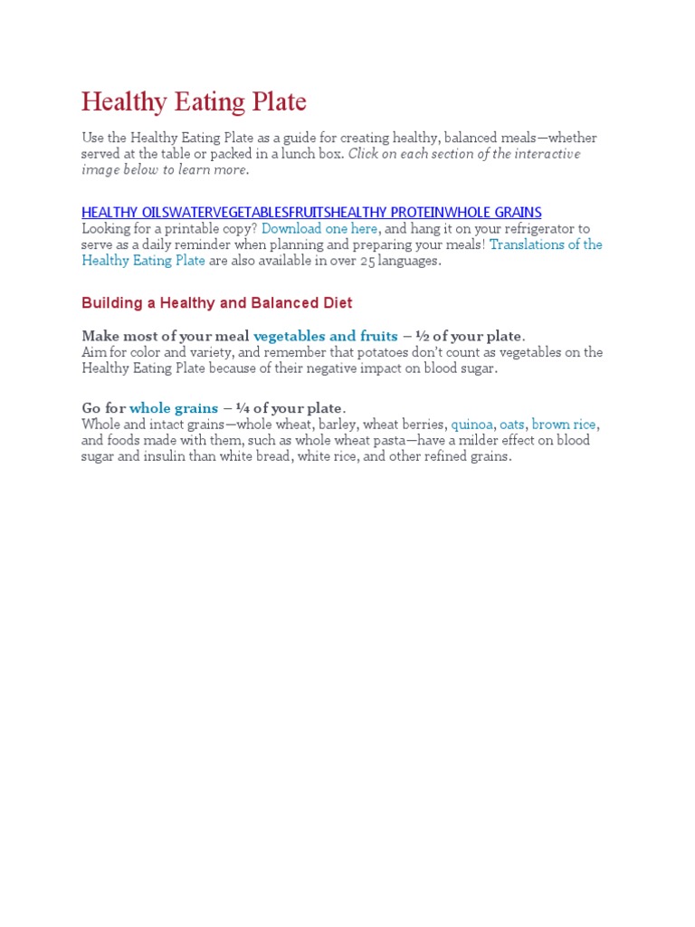 Healthy Plate | PDF