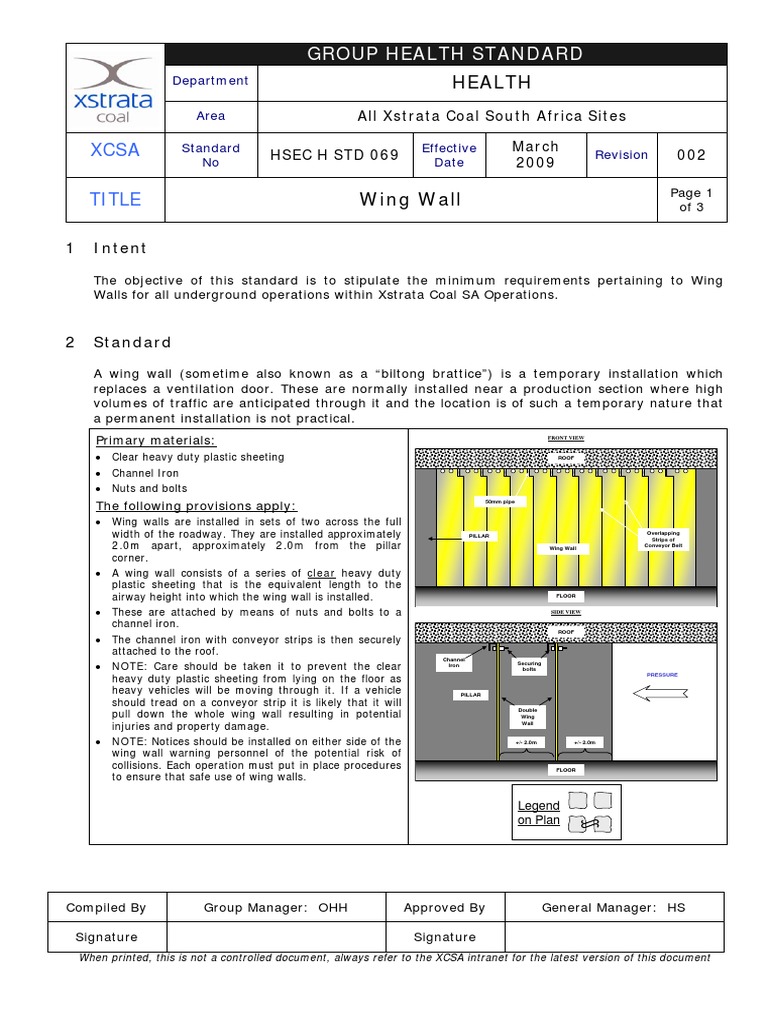 HSEC H STD 069 Wing Wall - Rev 002 (1) | PDF | Structural Steel
