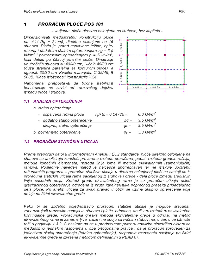 P5 EC2 - PLOCE DIREKTNO OSLONJENE NA STUBOVE 3x3 POLJA | PDF