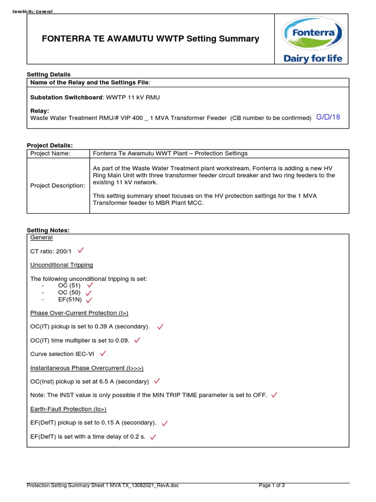 GD18 - VIP400 Test Report | PDF | Transformer | Relay