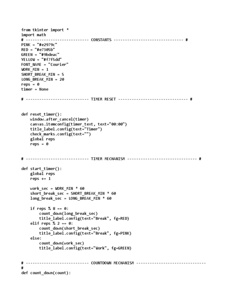 Pomodoro Timer Python Code Research Pdf Computer Science Human Computer Interaction