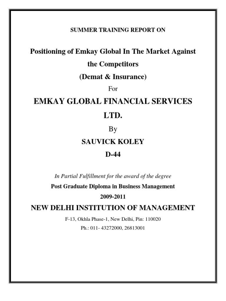 Emkay Global Financial Services LTD | PDF | Stocks | Stock Exchange