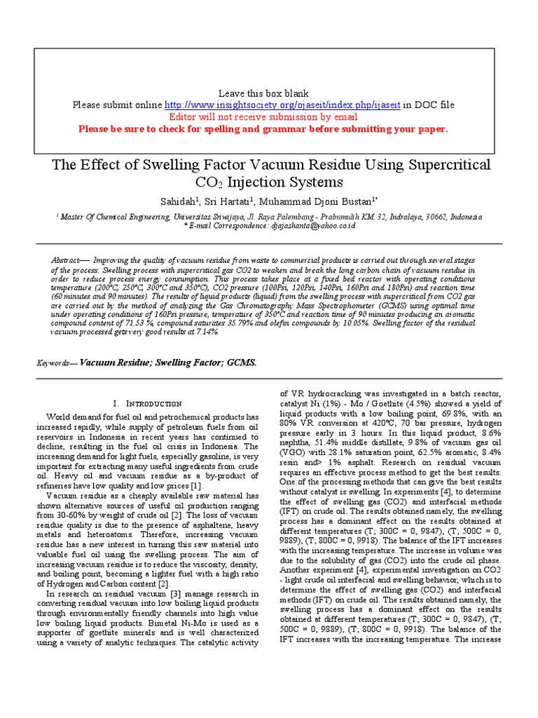 Paper - IJASEIT SAHIDAH | PDF | Carbon Dioxide | Enhanced Oil Recovery
