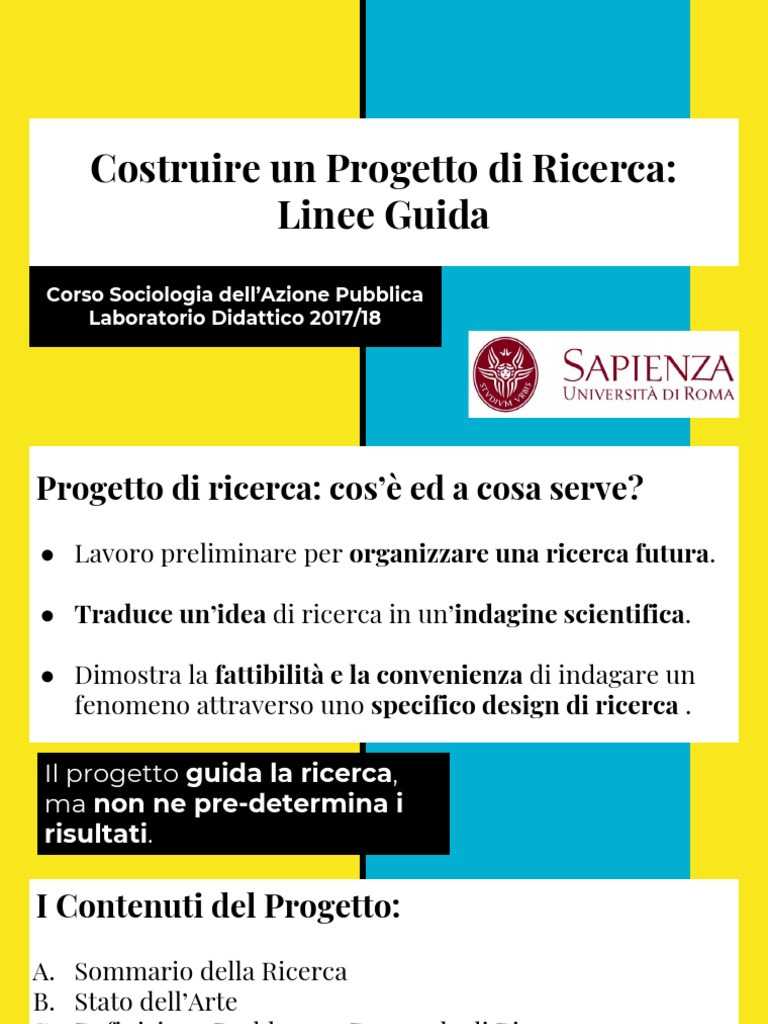 Costruire Un Progetto Di Ricerca - Linee Guida e Metodi | PDF