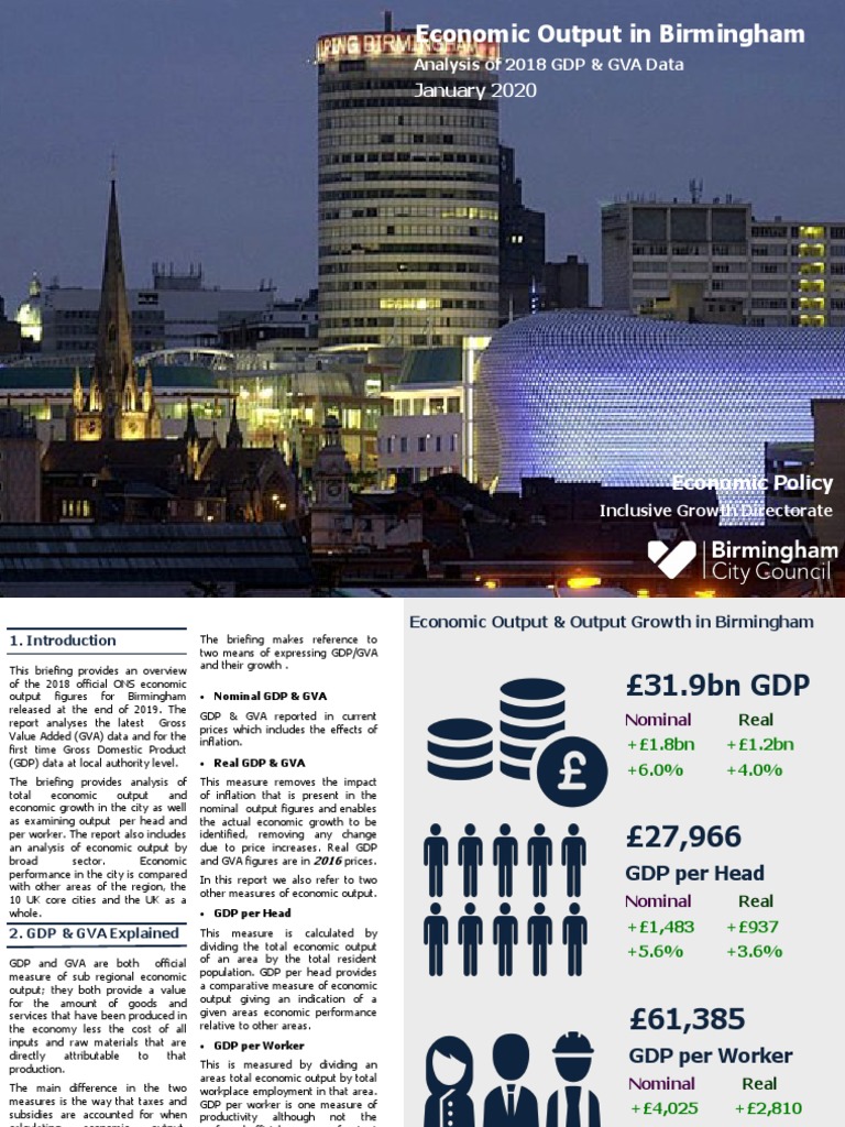Economic Output in Birmingham 2018 | PDF | Gross Domestic Product ...