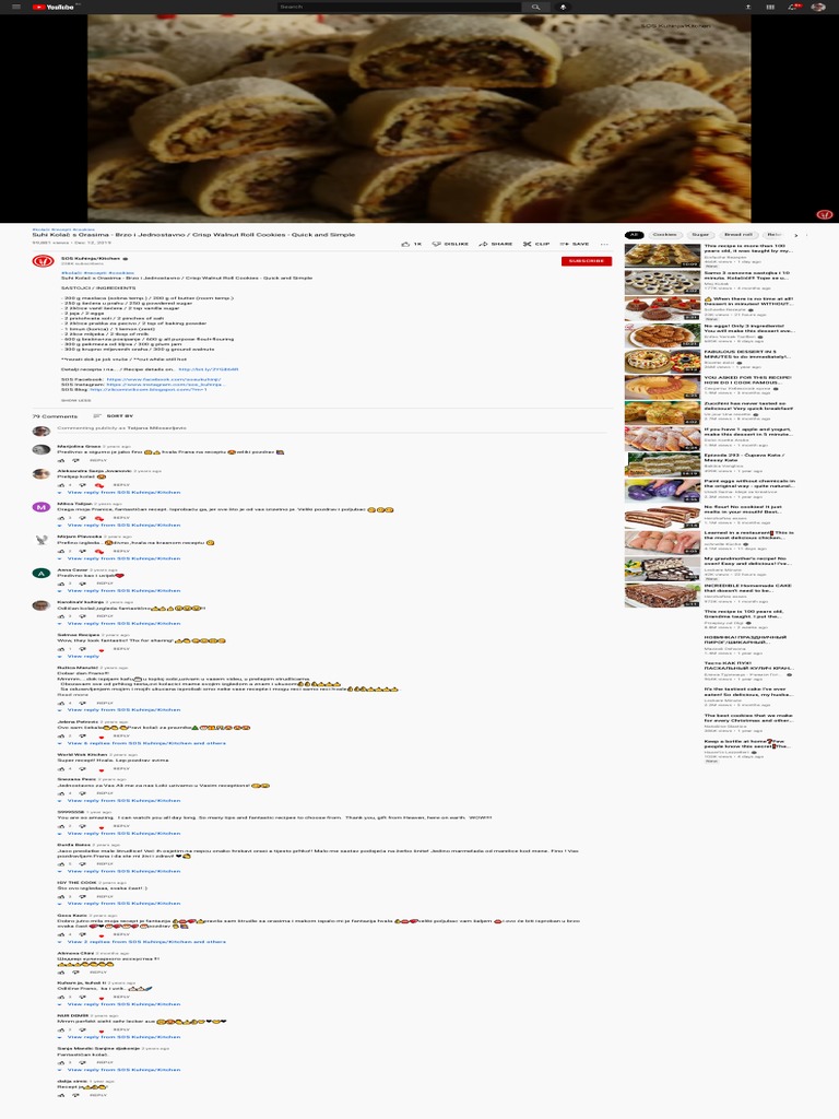 Suhi Kolač S Orasima - Brzo I Jednostavno - Crisp Walnut Roll Cookies - Quick and Simple ...