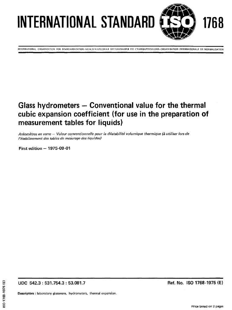 Glass Hydrometers Thermal Expansion | PDF | Foreign Language Studies