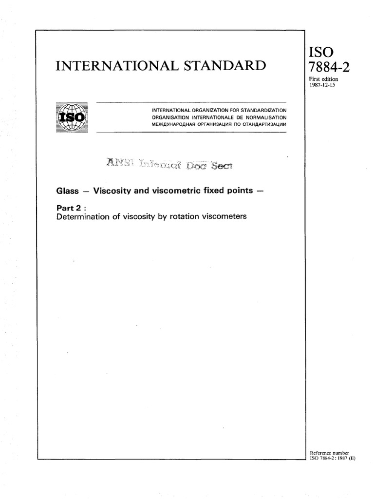 ISO 7884-2: Glass Viscosity Standards | PDF