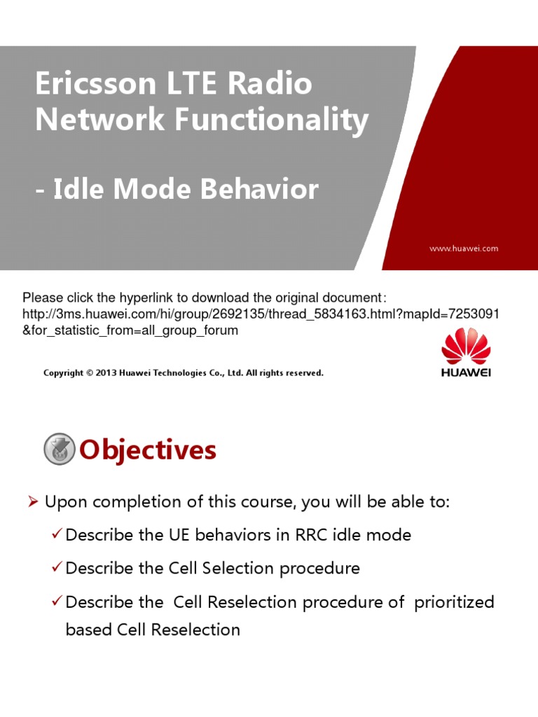 Ericsson LTE FDD Idle Mode Behavior | PDF | Telecommunications | Information And Communications ...
