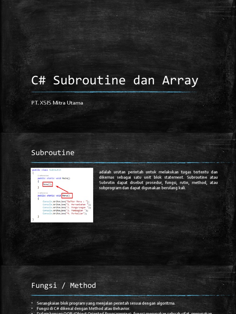 Day4 Subroutine Array Pdf