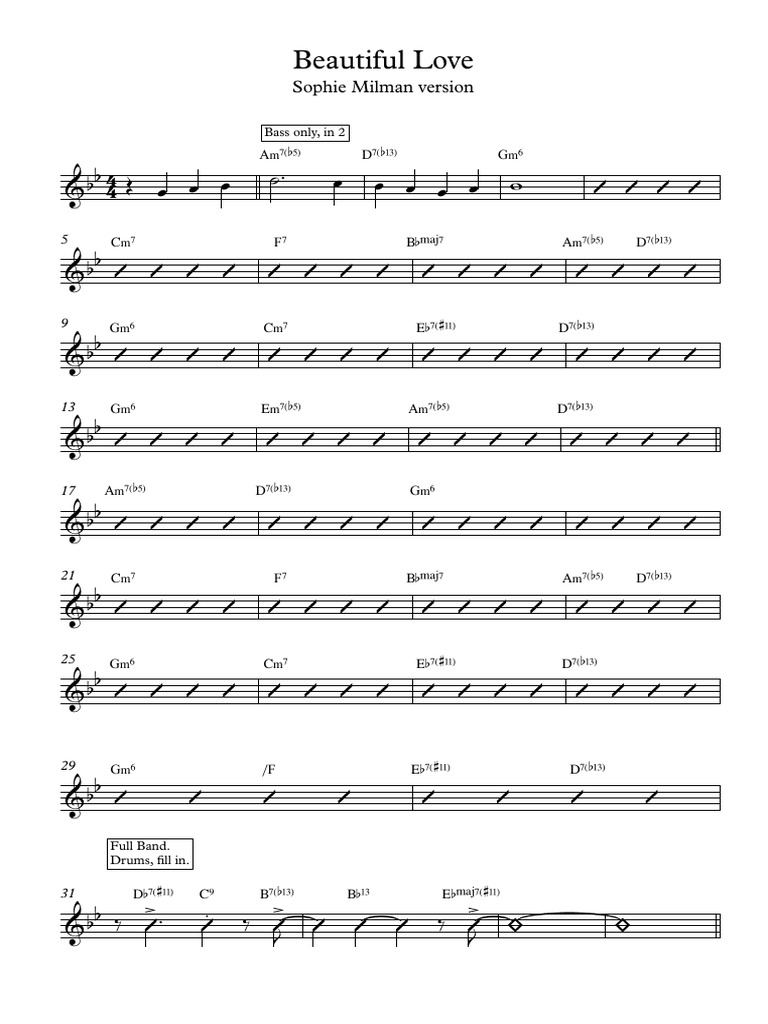 Beautiful Love. Sophie Milman - Partitura Completa | PDF