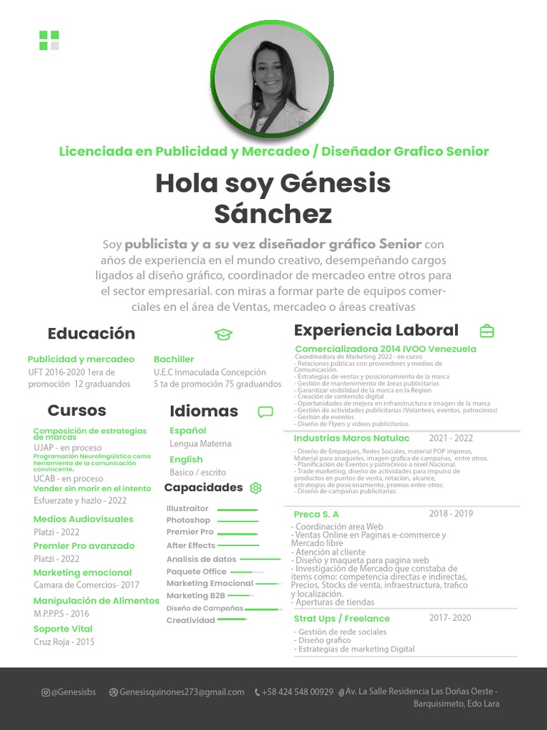 Curriculum - Genesis Sanchez | PDF | Marketing | Publicidad