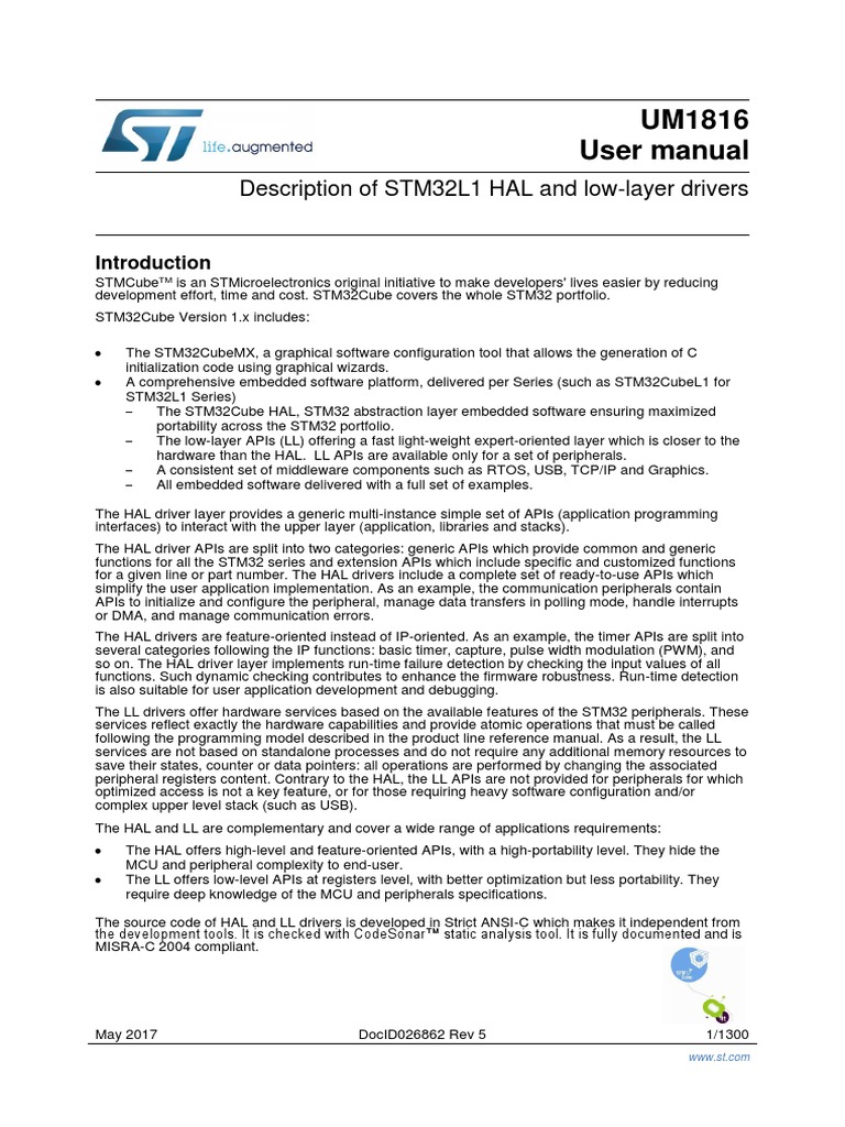 Hal and Low Layer Drivers Stmicroelectronics | PDF | Embedded System | Software