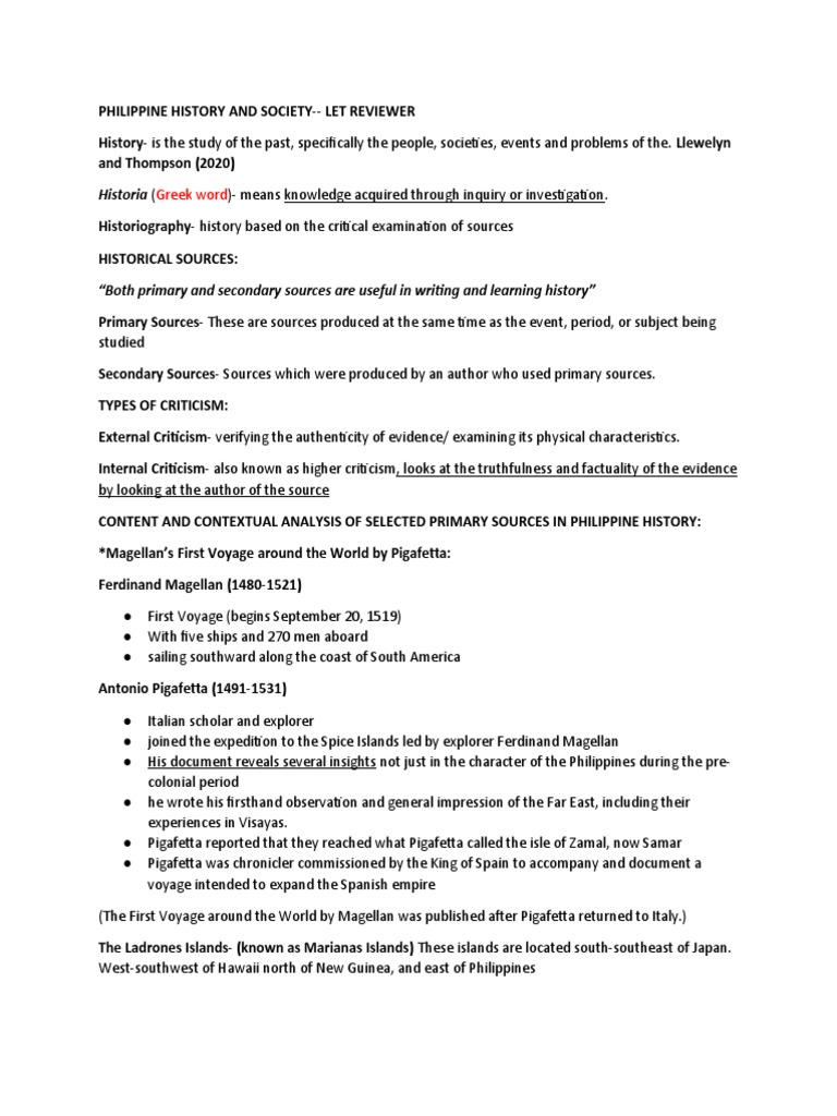 Analyzing Primary Sources in PH History | PDF | Primary Sources ...
