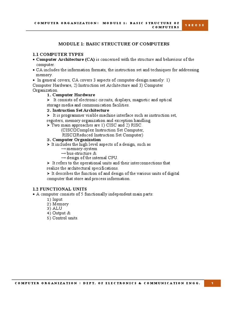 Basic Computer Structure Overview | PDF | Central Processing Unit ...