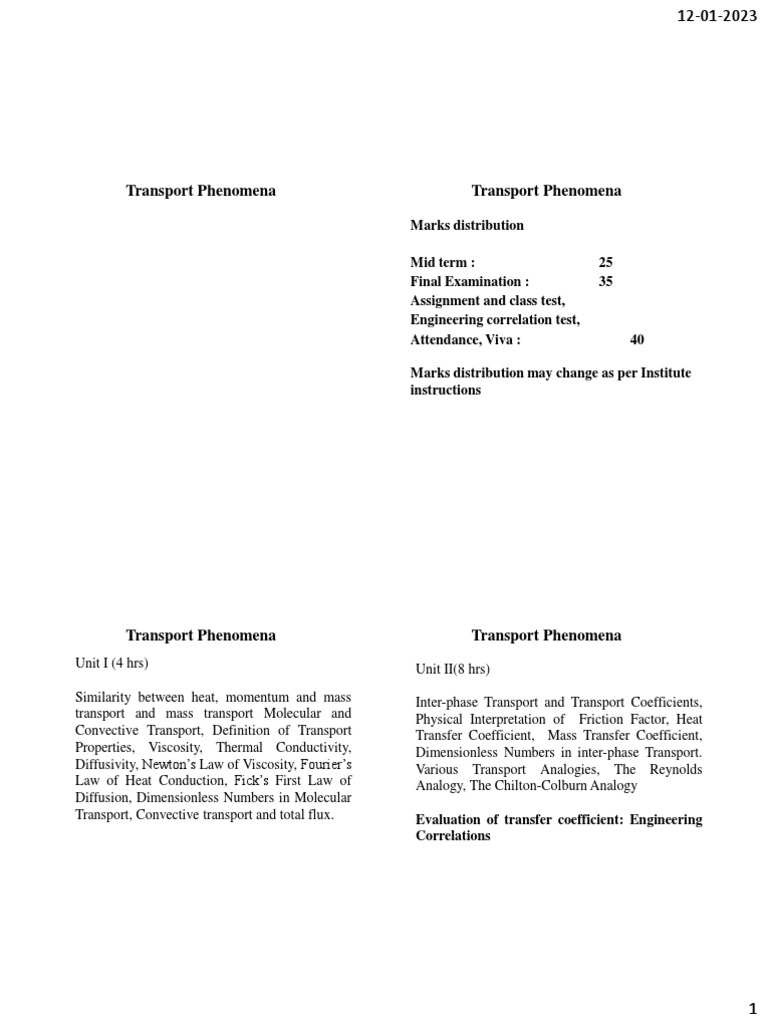 1 - Molecular Flux | PDF | Transport Phenomena | Diffusion