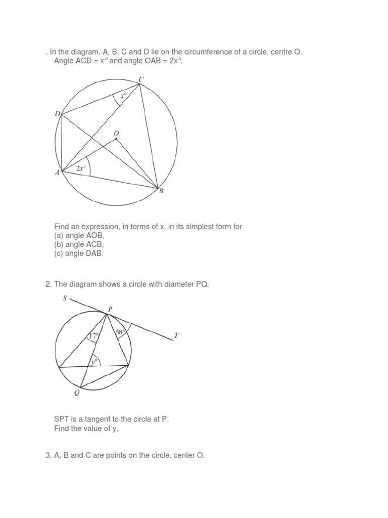 Circle Geometry Problem Solutions | PDF