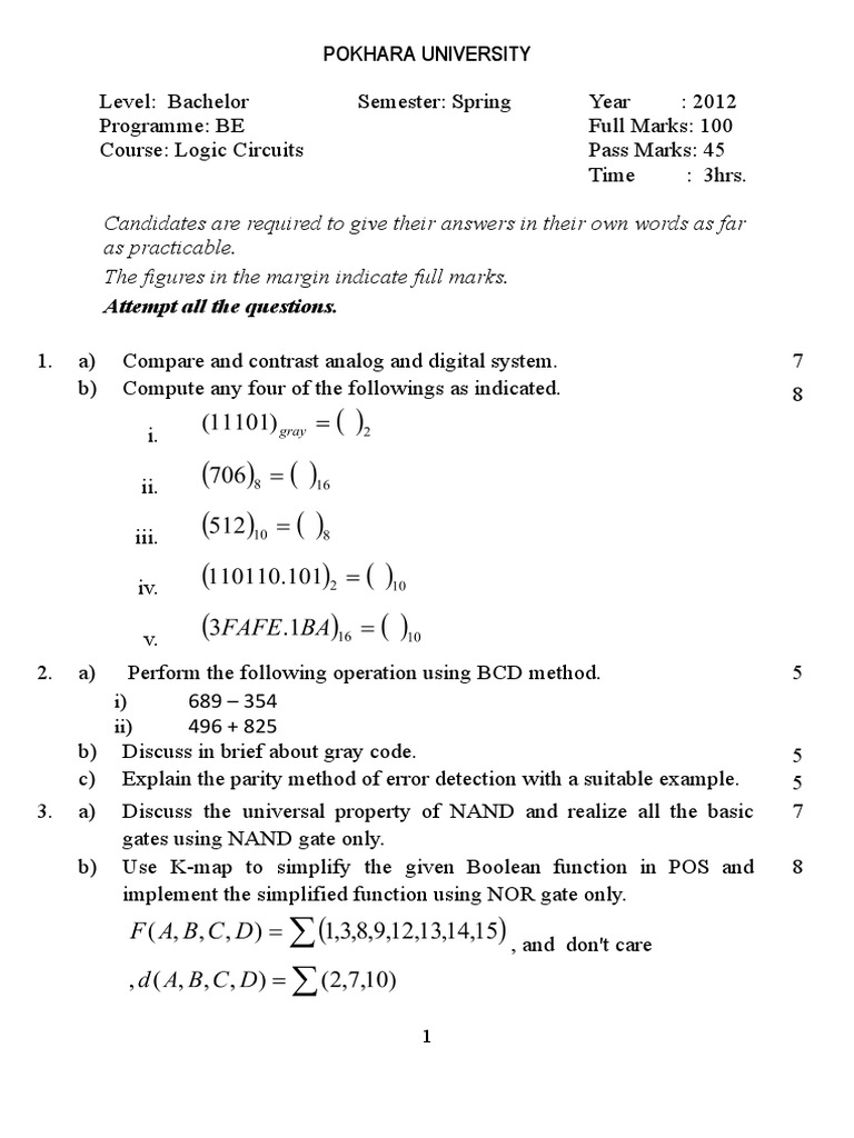 Logic Circuits - Done | PDF | Logic Gate | Binary Coded Decimal