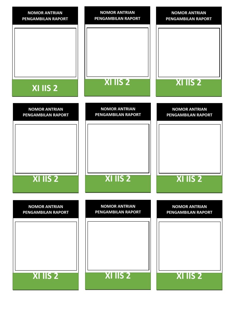 contoh nomor antrian keren | PDF