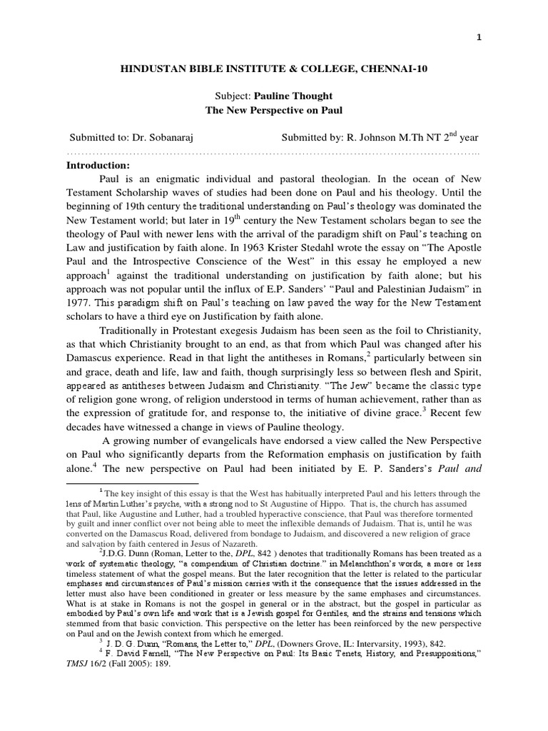 New Perspective On Paul | PDF | Paul The Apostle | Justification (Theology)