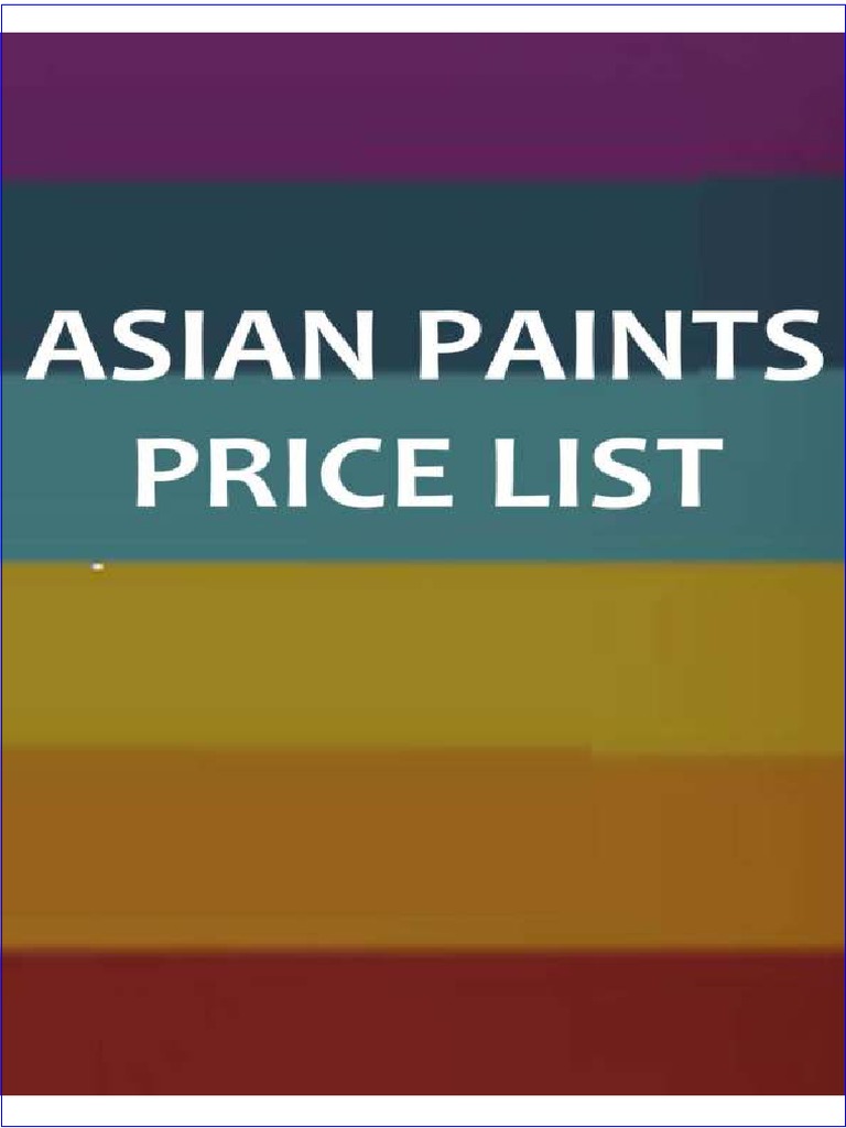 Asain Paints Price List | Download Free PDF | Paint | Materials