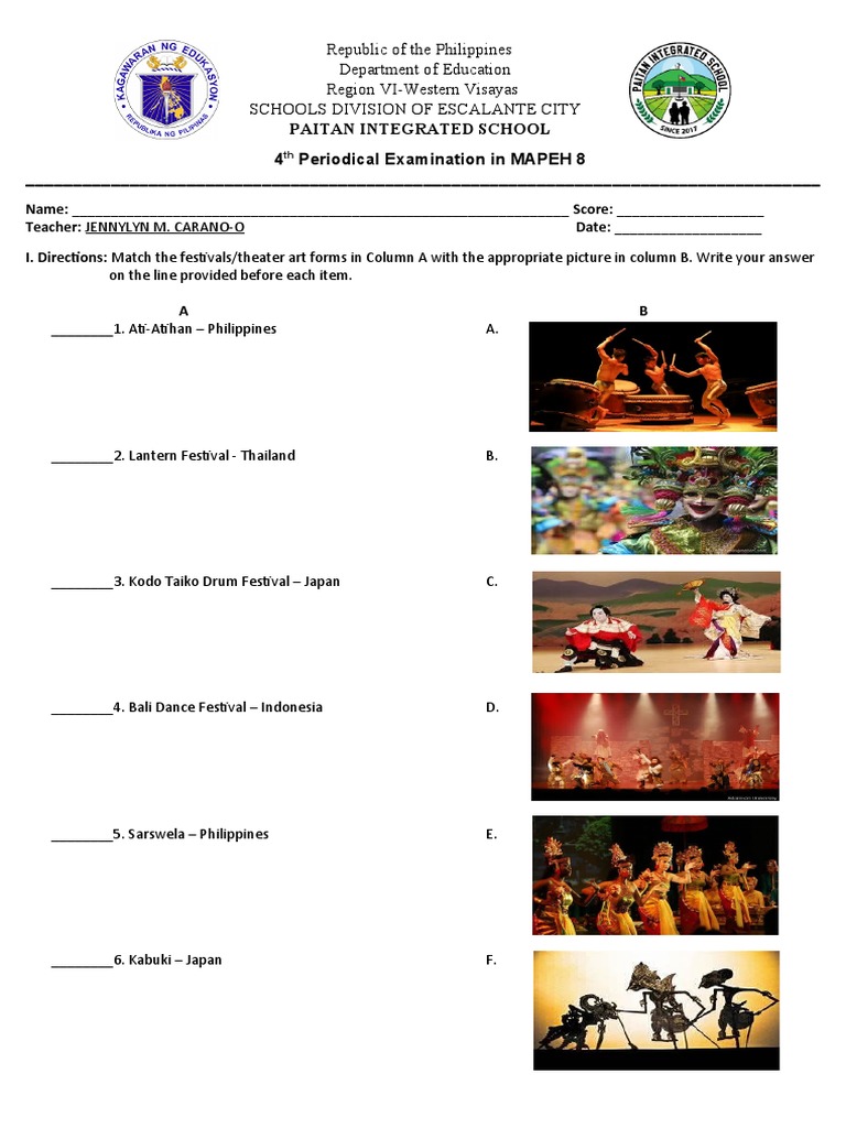 MAPEH 8 4th Quarter Exam Guide | PDF | Cigarette | Performing Arts