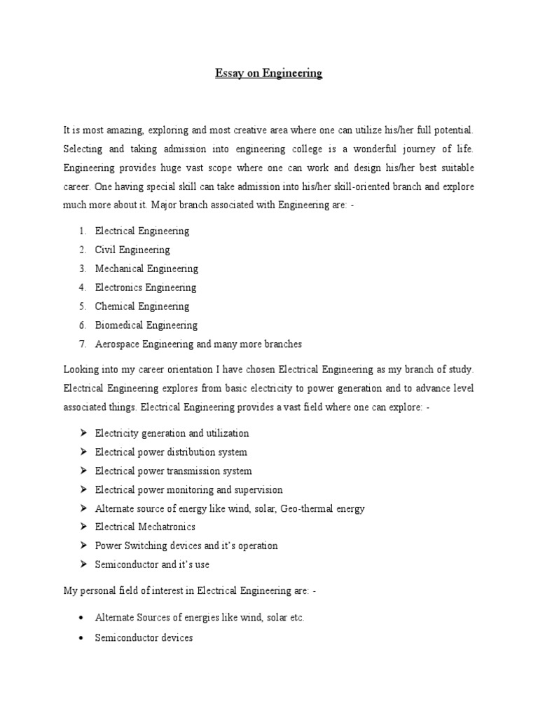 Essay On Engineering | PDF